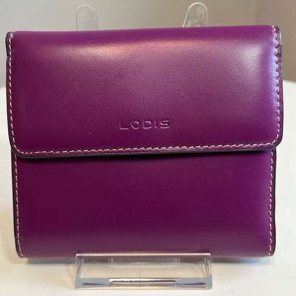 Lodis | Bags | Lodis Nwot Purple Leather Compact Wallet Wremoveable ...
